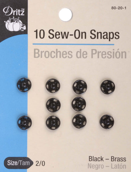 Sew-On Snaps in Black – Saltwater Fabrics